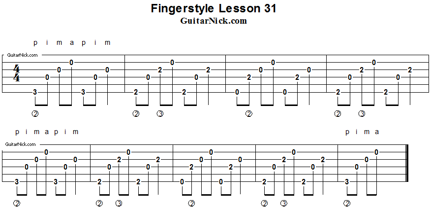 Fingerstyle lessons 31-32 - GuitarNick.com