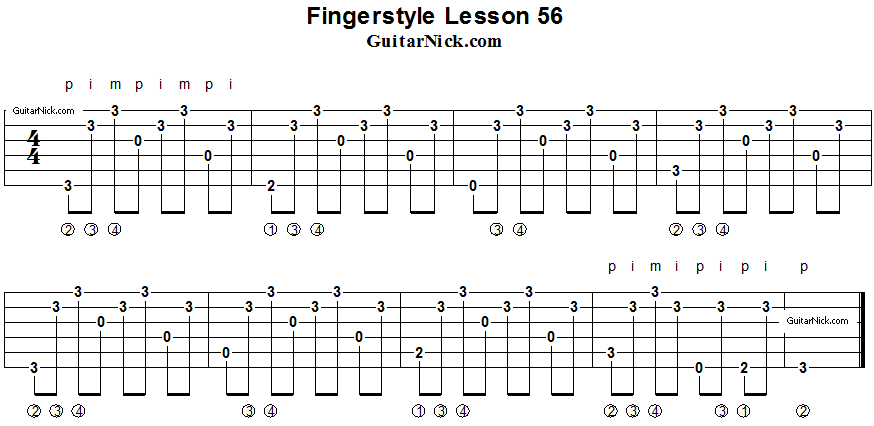 Fingerstyle lessons 55-56 - GuitarNick.com